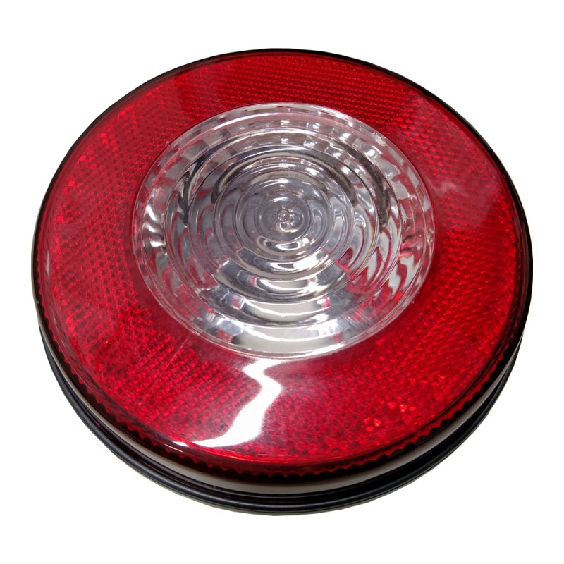 Lanterna Traseira Randon Vermelha c/ Miolo Branco / Luz de Ré 12cm p ...