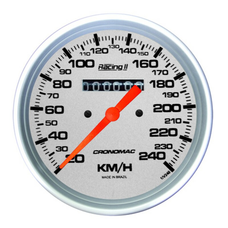 Velocímetro Mecânico 100mm 240 km/h Cronomac - Linha Racing ll